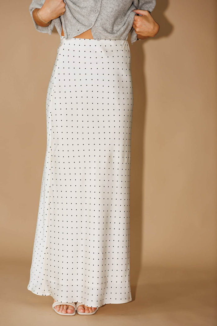 Polka Dot Satin Skirt