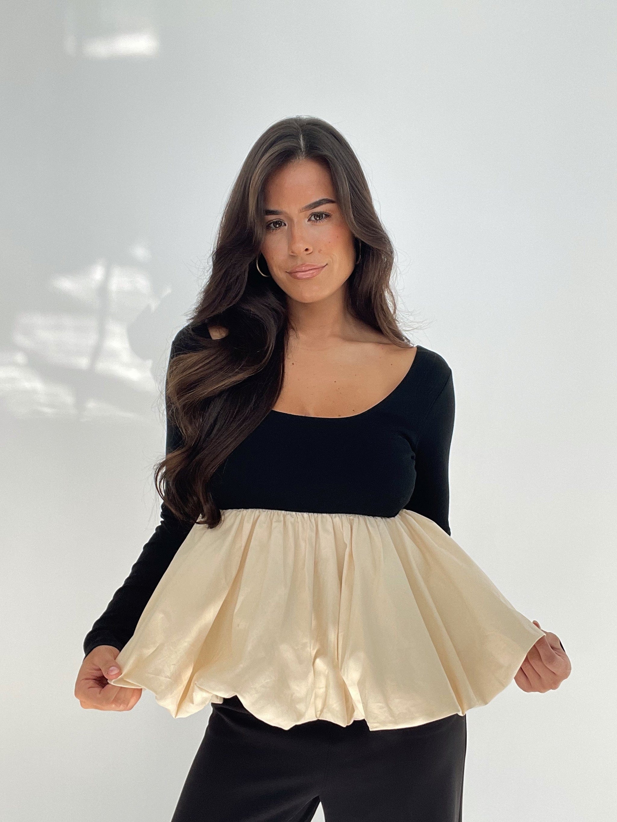 Peplum Blouse | Trendy Long Sleeve Tops | Lane 201