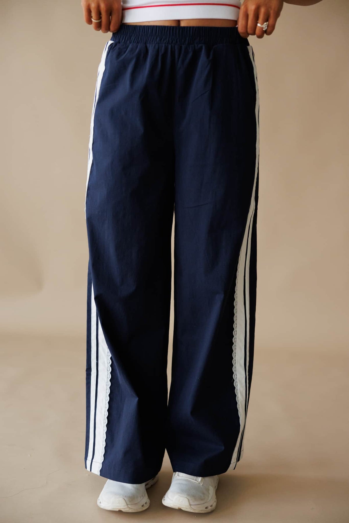 Lace Side Stripe Track Pants