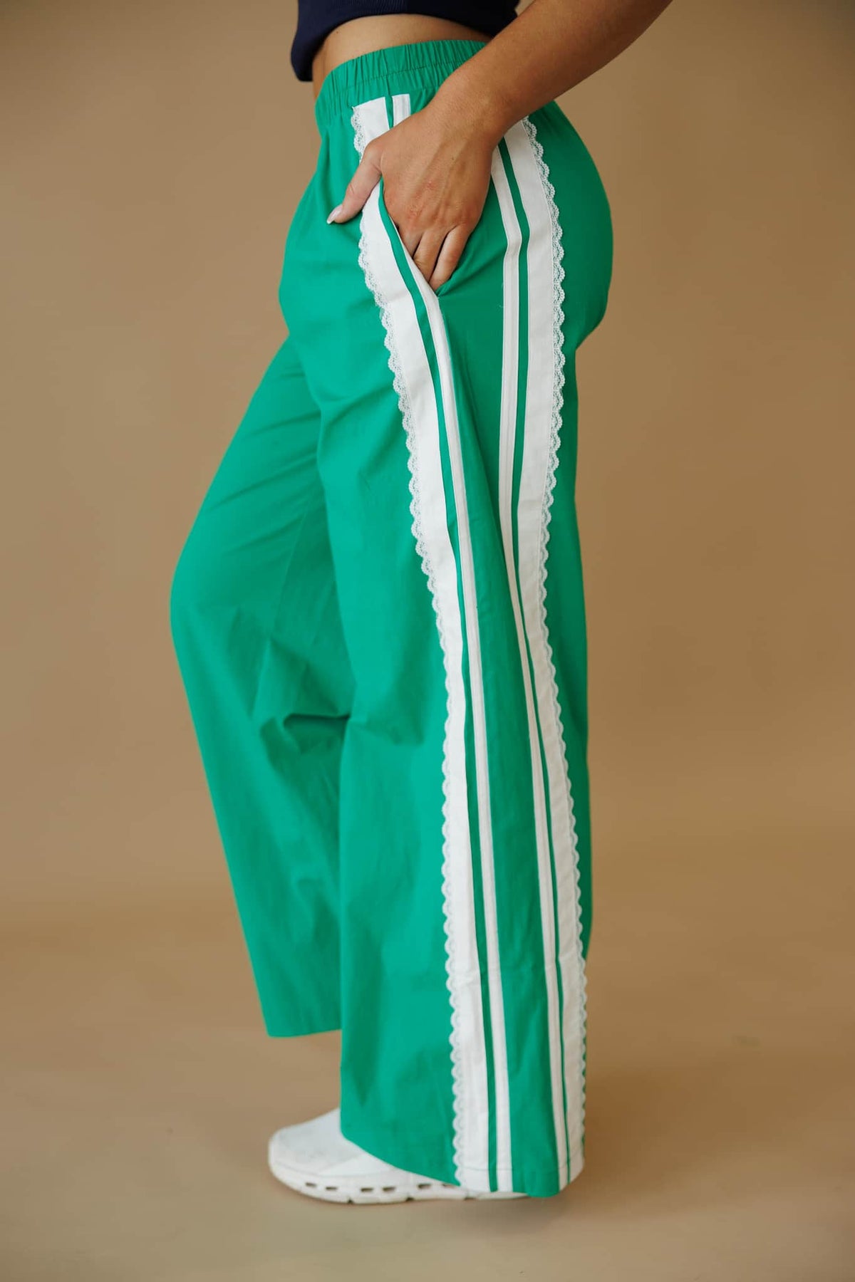 Lace Side Stripe Track Pants