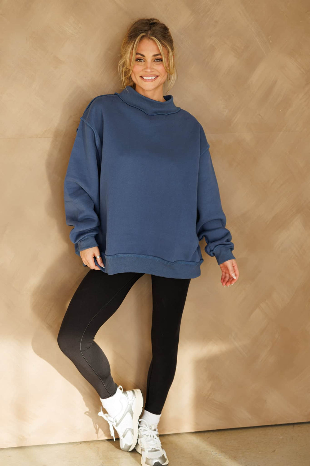Power Down Mock Neck Sweatshirt